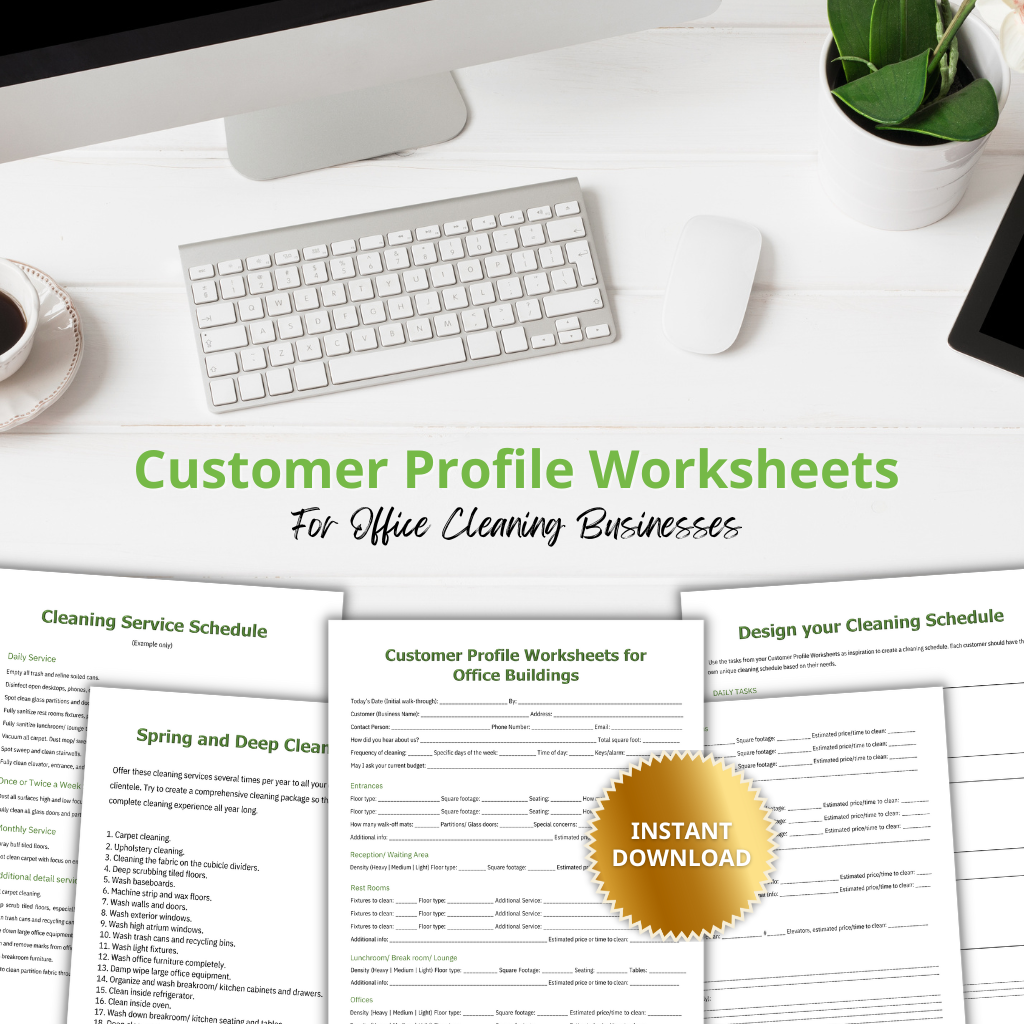 Customer Profile Worksheets for Office Cleaning Businesses – A Janitor ...